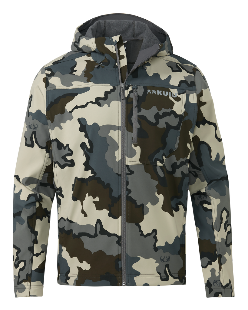 Alpine Fleece Lined Hooded Hunting Jacket - Vias Camo | KUIU