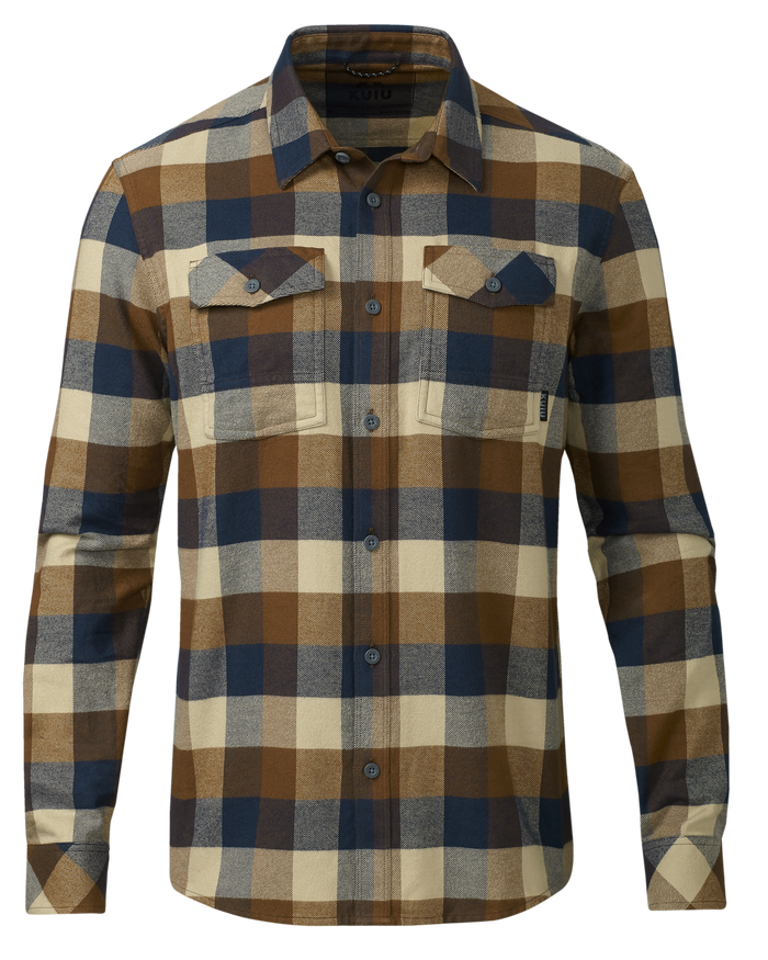 Men's Buffalo Check Plaid Flannel Work Shirt - Saddle Trio – KUIU