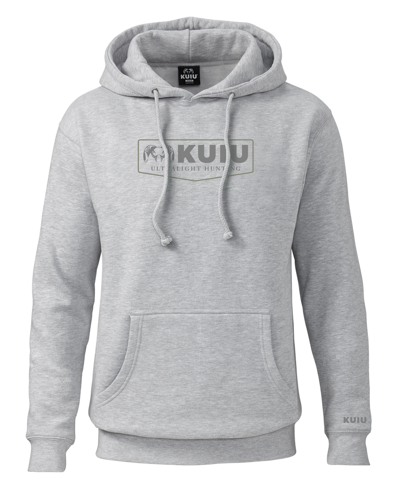 KUIU Shield Logo Hoodie | Heather Grey
