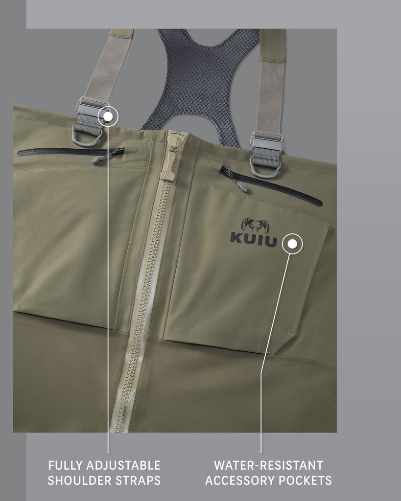 KUIU PRO HD Flex Zip Waterproof Hunting Wader - Ash | KUIU