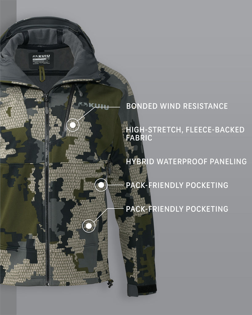 Axis Men's Warm Waterproof Jacket with Hood - Verde | KUIU