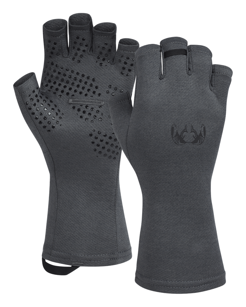 Merino Fingerless Bow Hunting gloves - Gunmetal | KUIU