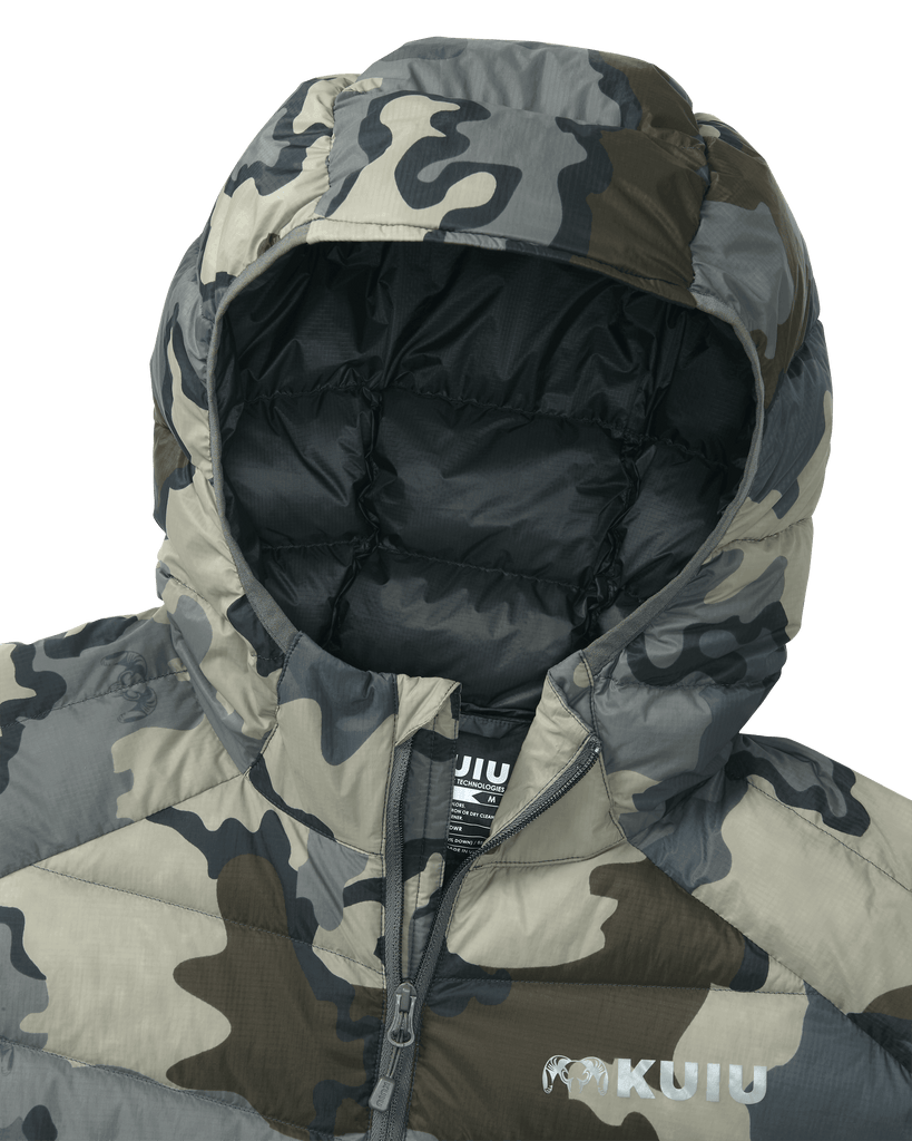 Men's Super Down LT Hooded Jacket - Vias Camo | KUIU