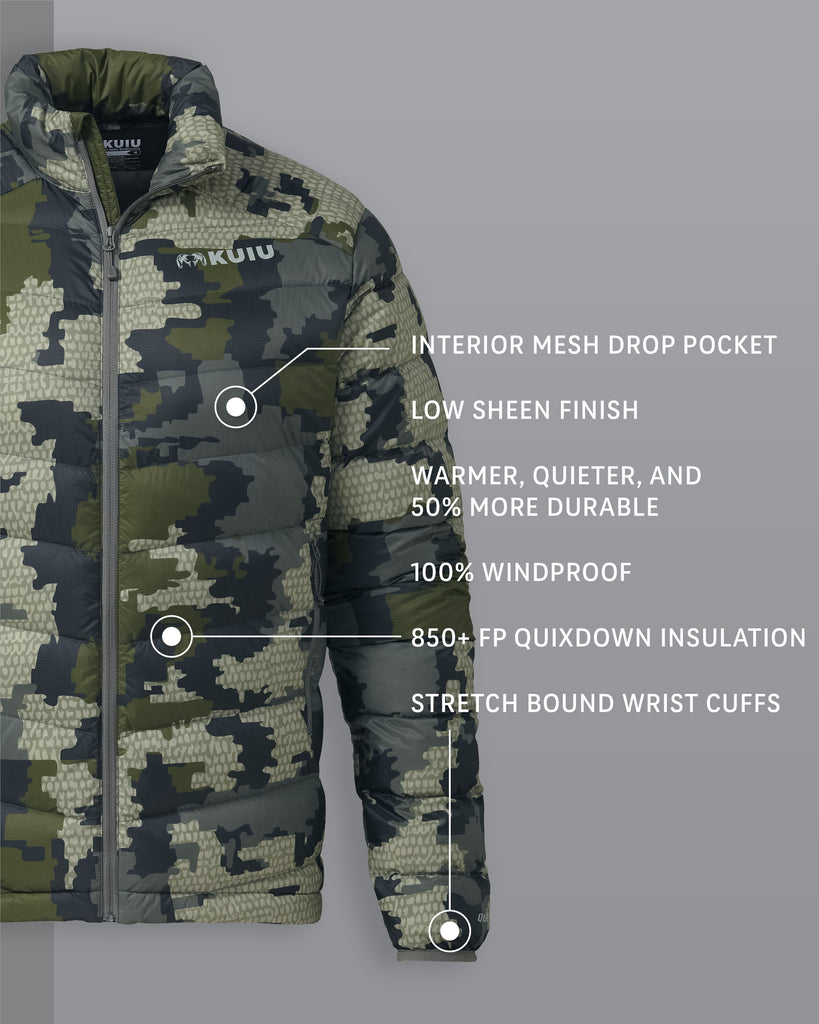Super Down LT Mid Layer Jacket - Verde Camo | KUIU